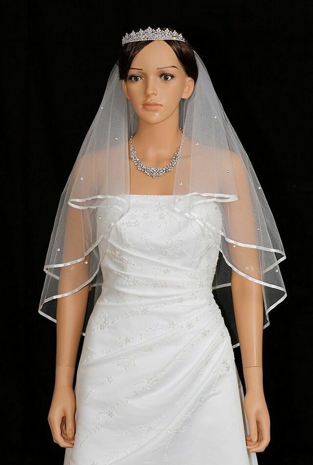 Velo da sposa bianco avorio 2t DIAMANTE cristalli ... – Grandado