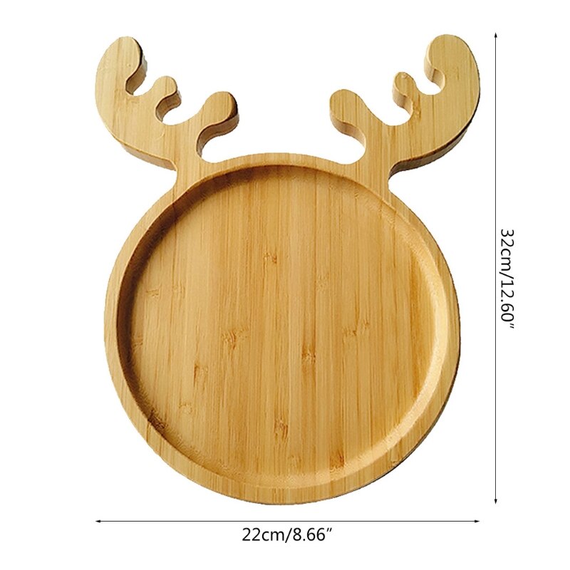 Decorative Wood Deer Salad Snack Plate Dessert Pla... – Vicedeal