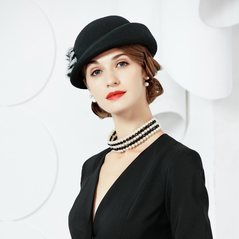Lady British Wool Hat Female Trendsetter Charming ... – Grandado