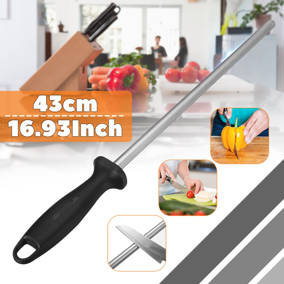 12 Inch Diamond Sharpening Steel Rod Sharpener Hon... – Grandado