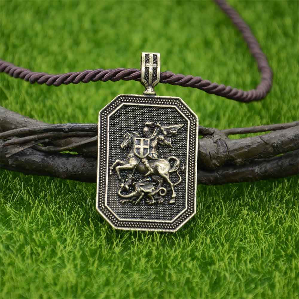 St. George Protect Us Slaying Dragon Saint Shield ... – Vicedeal