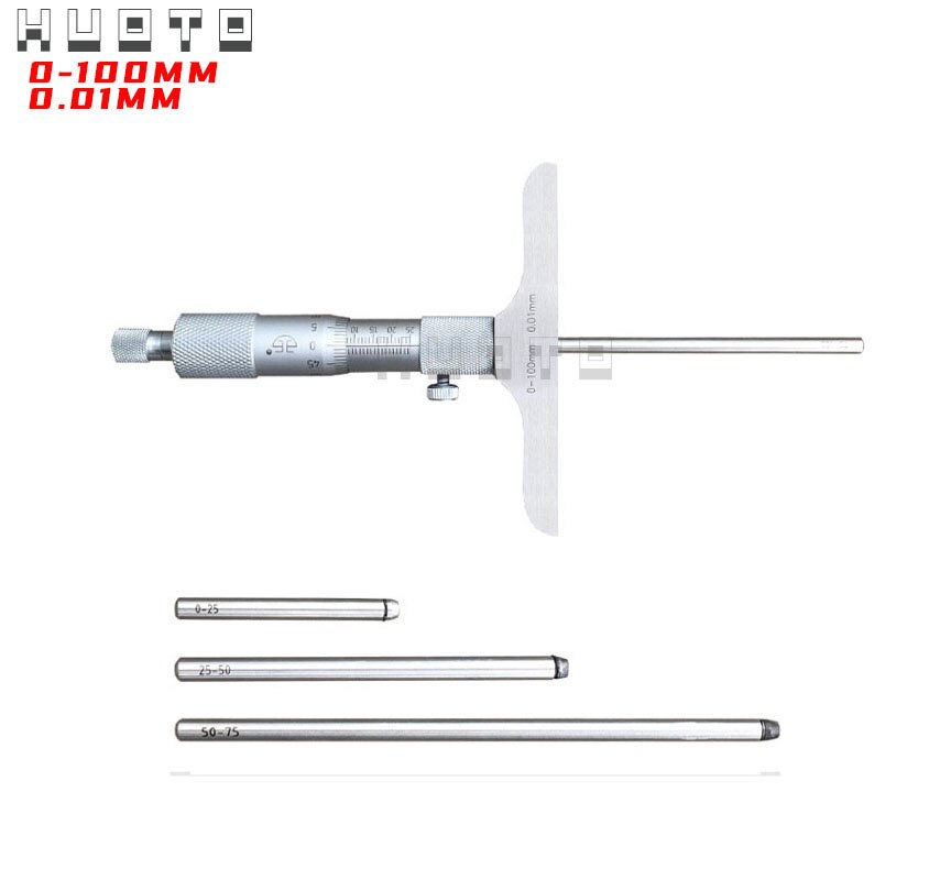 0-100mm Depth Micrometer 100mm 0.01mm Depth Microm... – Grandado