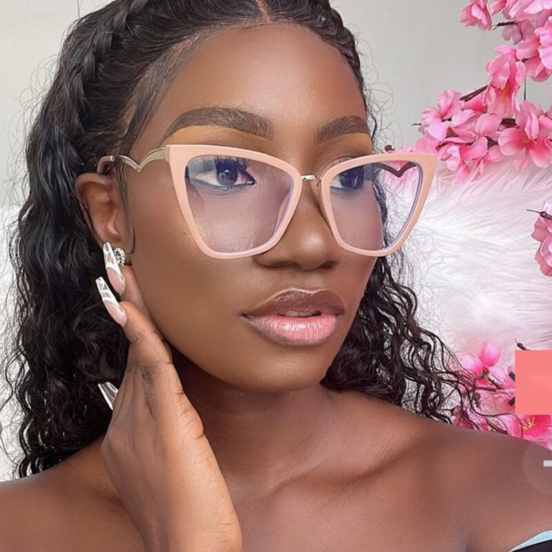 2022 Vintage Khaki Frame Anti-blue Glasses Women O... – Grandado