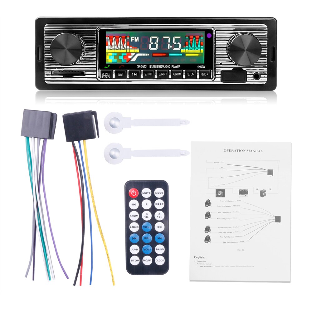 12V Car Radio Bluetooth Vintage Autoradio Stereo R... – Grandado