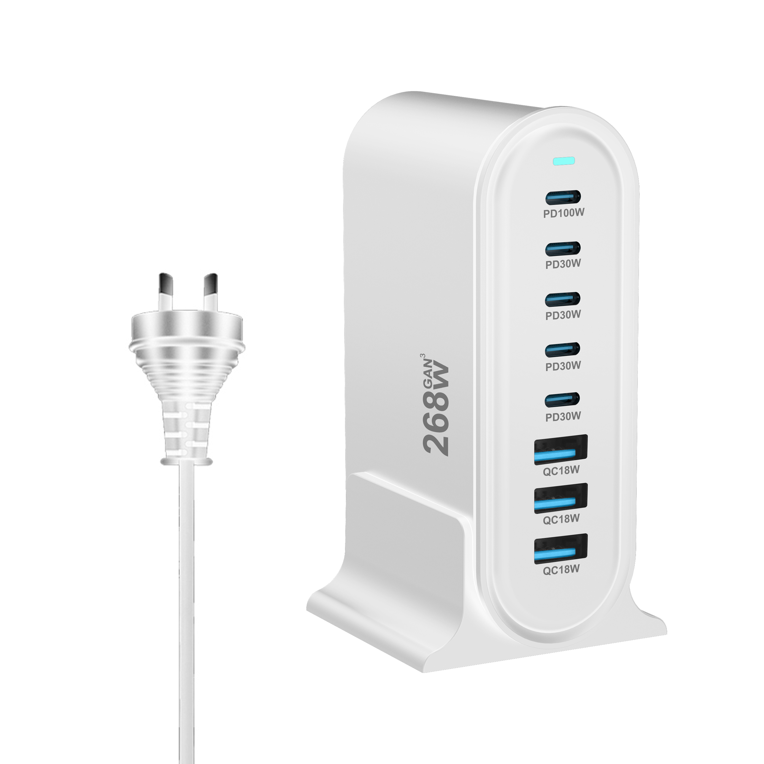 268W Multi-Poort Usb-Oplader Usb C Snellader 8-poo... – Vicedeal