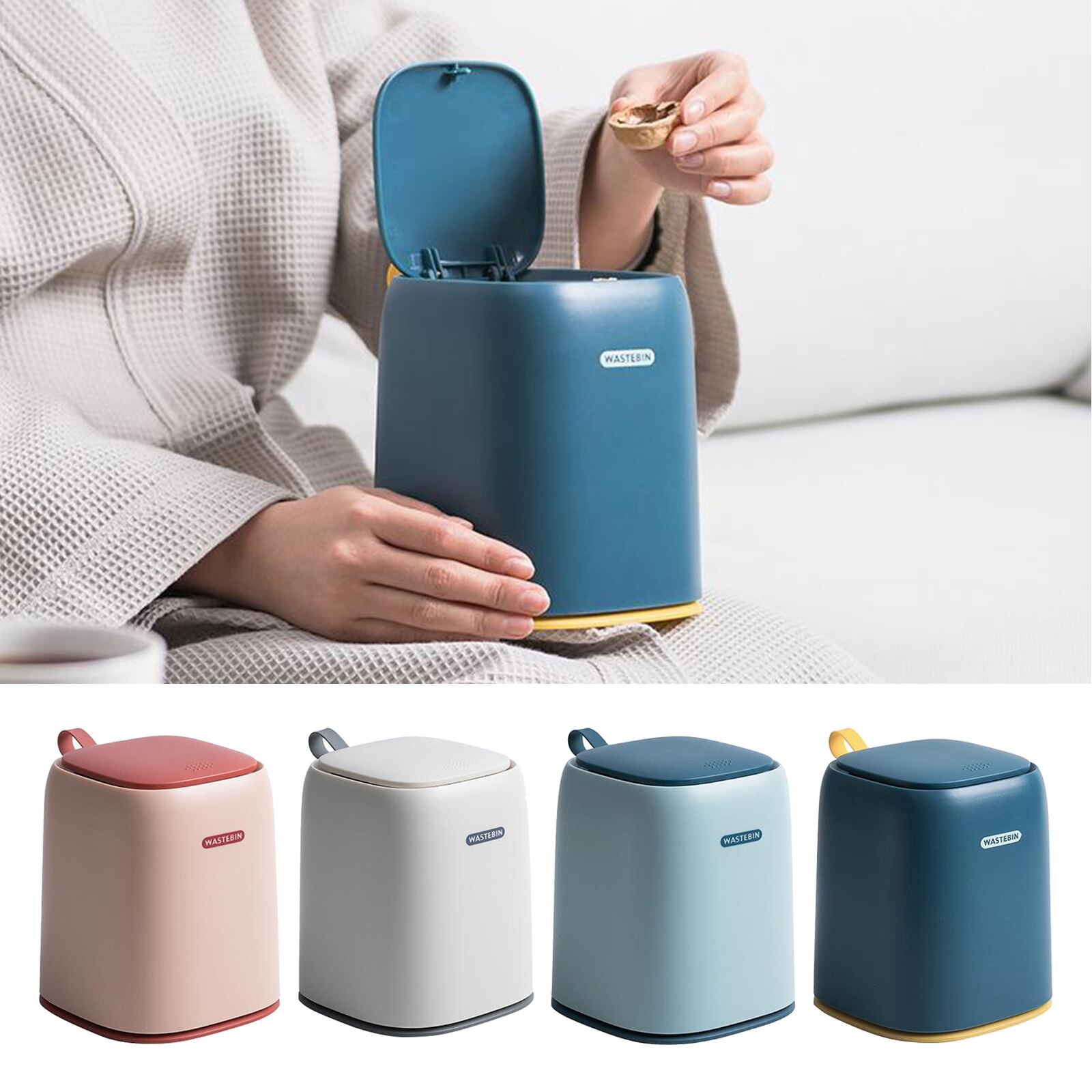 Plastic Desk Trash Can Mini Trash Bin Waste Basket... – Vicedeal