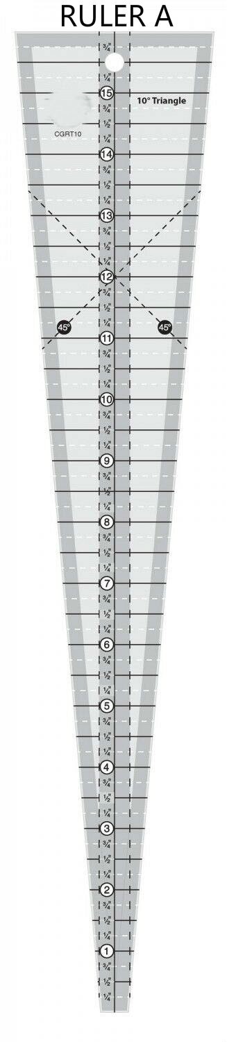 22 1/2" Degree and 10 degree Triangles Ruler Quilt... – Grandado