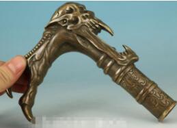 Chinese Old bronze Hand Monster Carved Statue Walk... – Grandado
