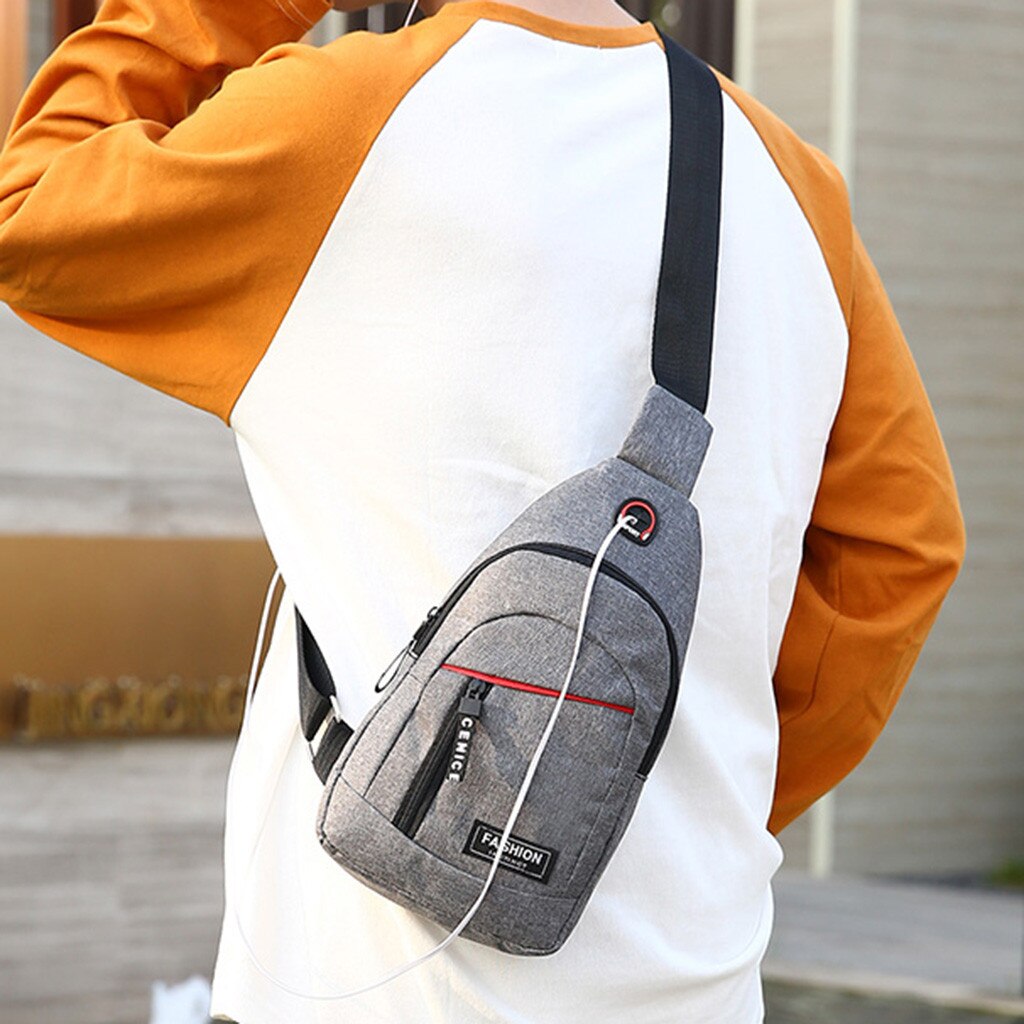 Aelicy Small Canvas Men Chest Bag Men Casual Messe... – Grandado