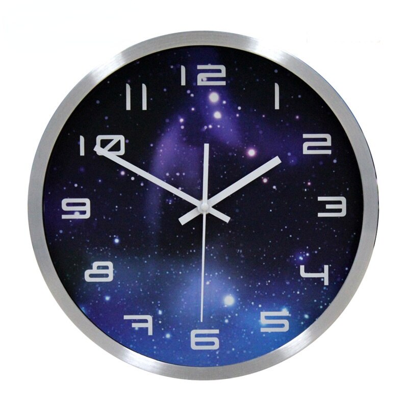 12 Inch Star Clock Round Metal Bedroom Silent Wall... – Vicedeal