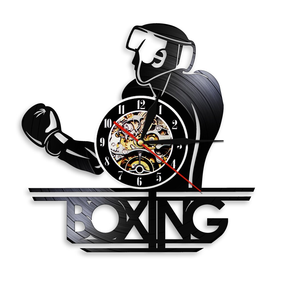 Boxing Wall Clock Boxer Vintage Vinyl Record Wall ... – Grandado