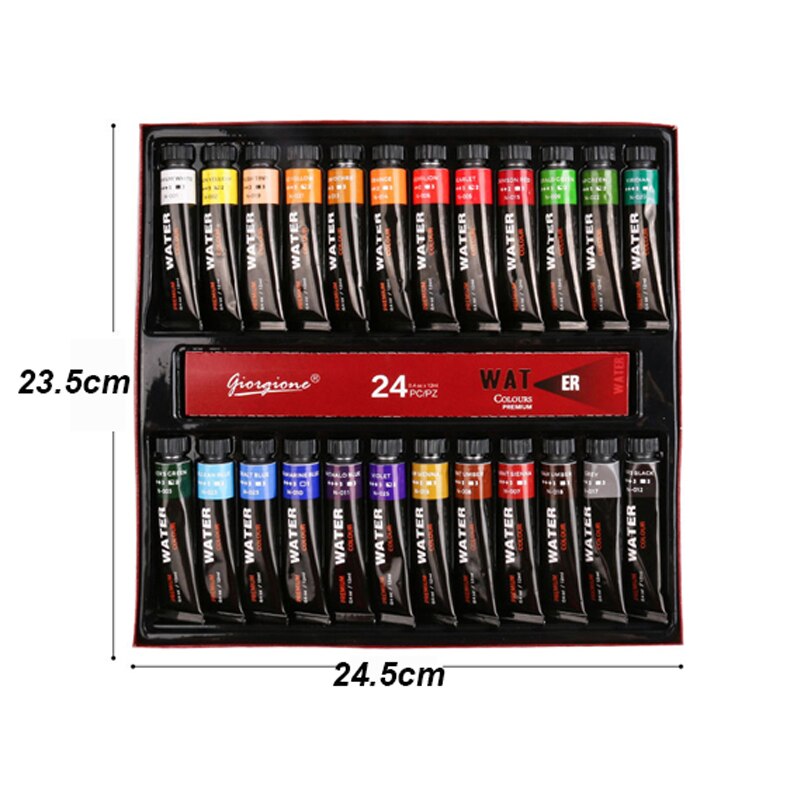 12/24 Colors 12ml Tube Waterproof watercolor Paint... – Grandado