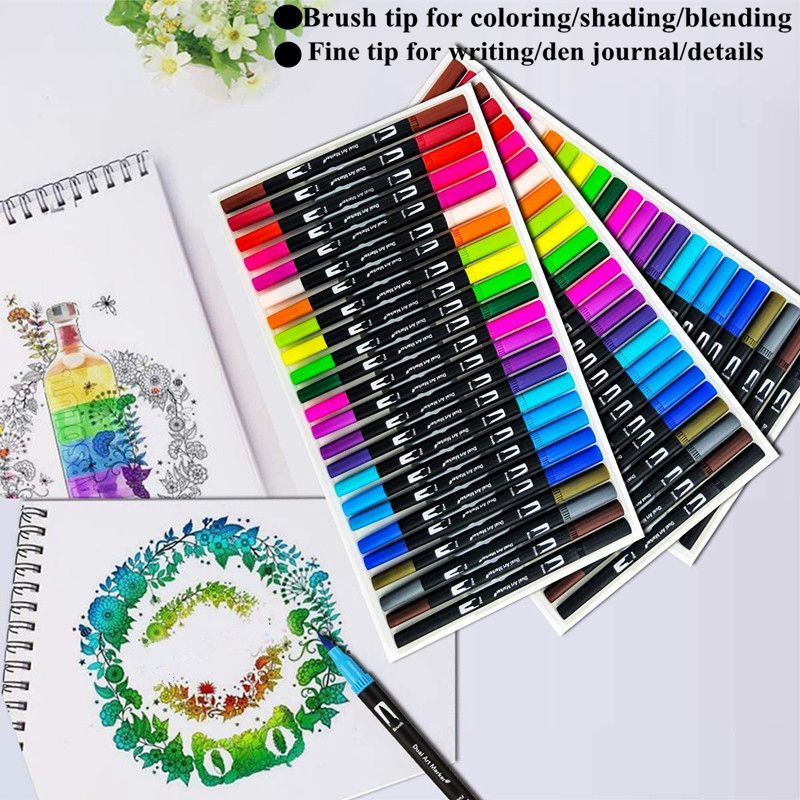 Dual Tip Art Markers for Drawing 12/24/36/48/60 Co... – Vicedeal