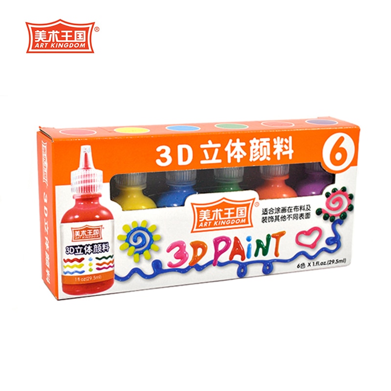 6 12 Colors 3D Acrylic Paint Set fFor Painting Fab... – Grandado