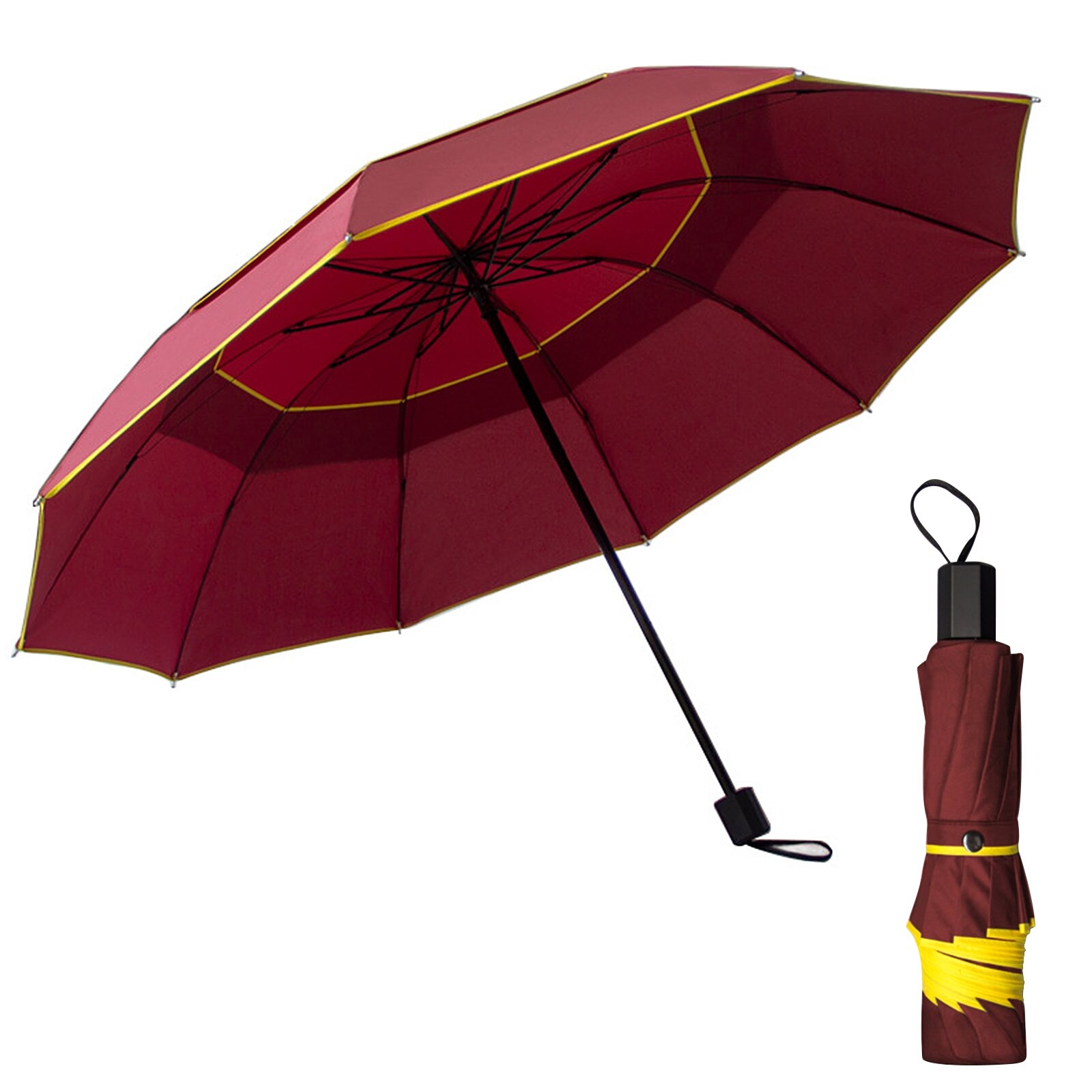 130cm Big Top Umbrella Men Rain Woman Windproof La... – Grandado