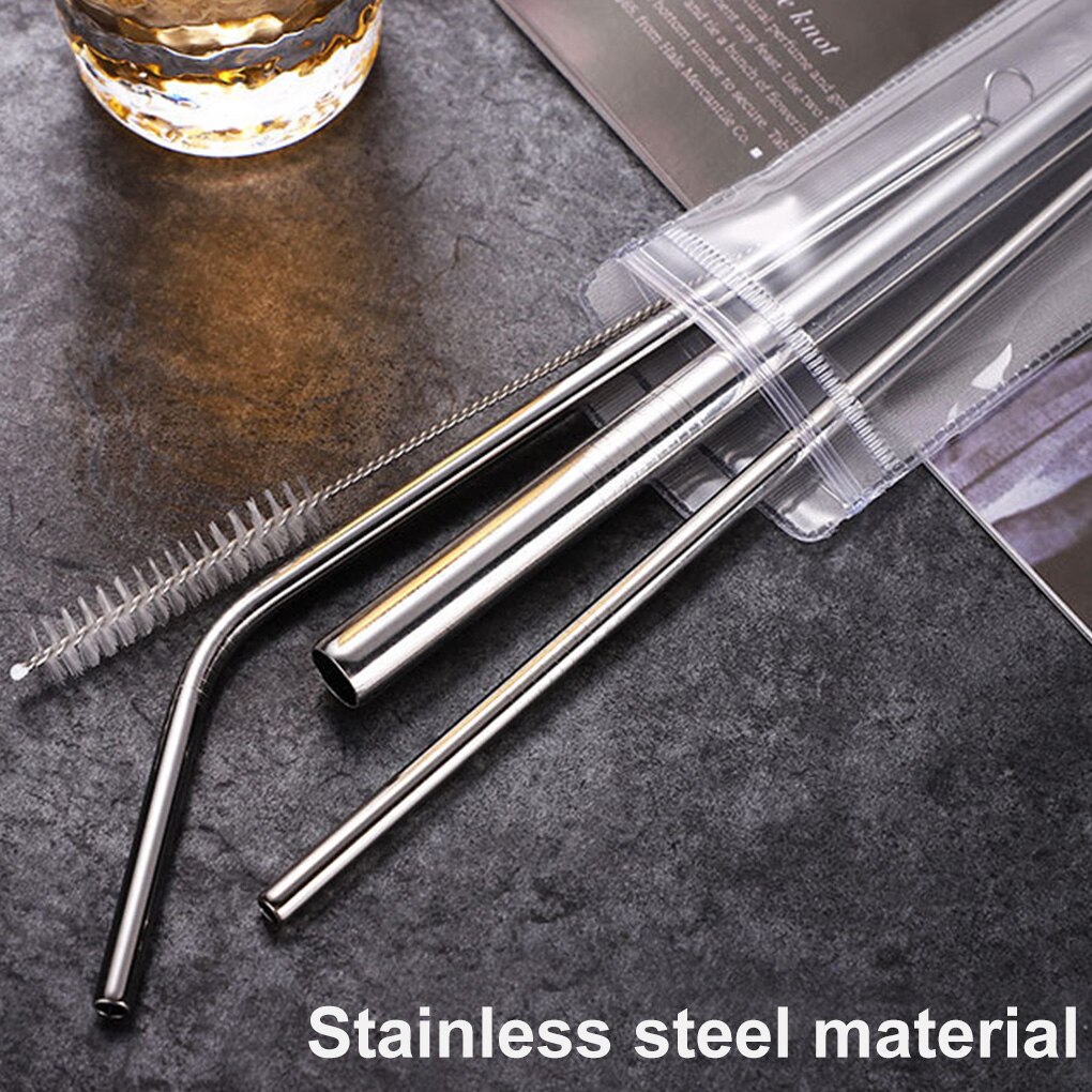 3Pcs Reusable Stainless Steel Straws Set Straight ... – Grandado