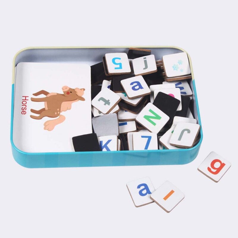 Wooden Magnetic Letters Numbers Toys Fridge Magnets Alphabet Word Cards ...