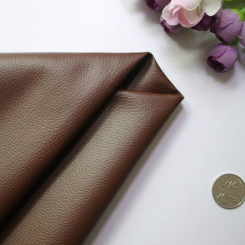 Brown Printing Faux Sewing PU Leather Fabric Handm... – Grandado