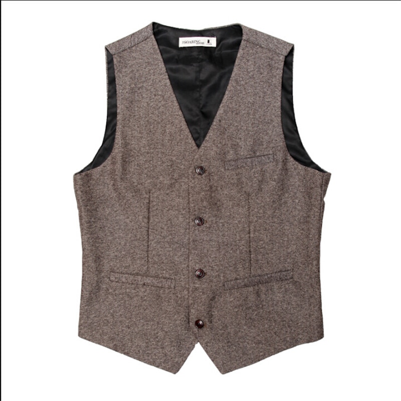 Vintage England Style Men Vest Suit Single Breaste... – Grandado