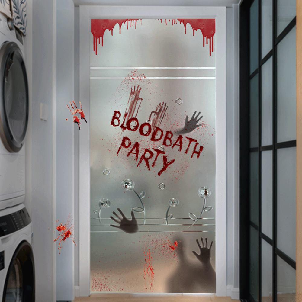 Halloween Blood Handprint Blood Footprint Wall Sti... – Grandado