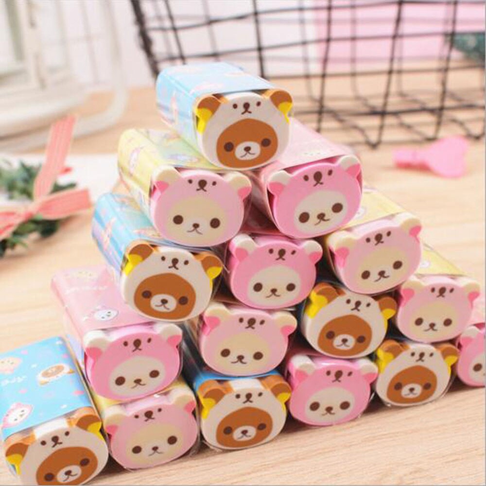 1PCS Cute Smile Bear Eraser Rubber Erasers Correct... – Grandado