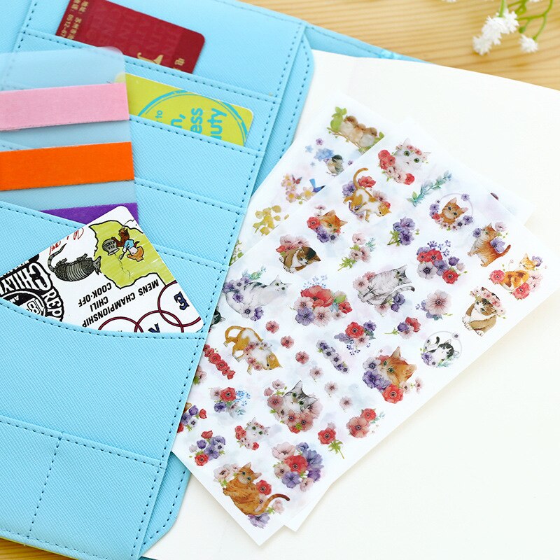 6 Pcs/Set Cute Cats Flowers Kawaii Animals Sticker... – Vicedeal