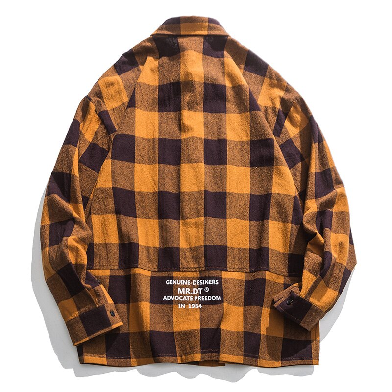 Men Flannel Plaid Shirt 100% Cotton Spring Autumn ... – Grandado