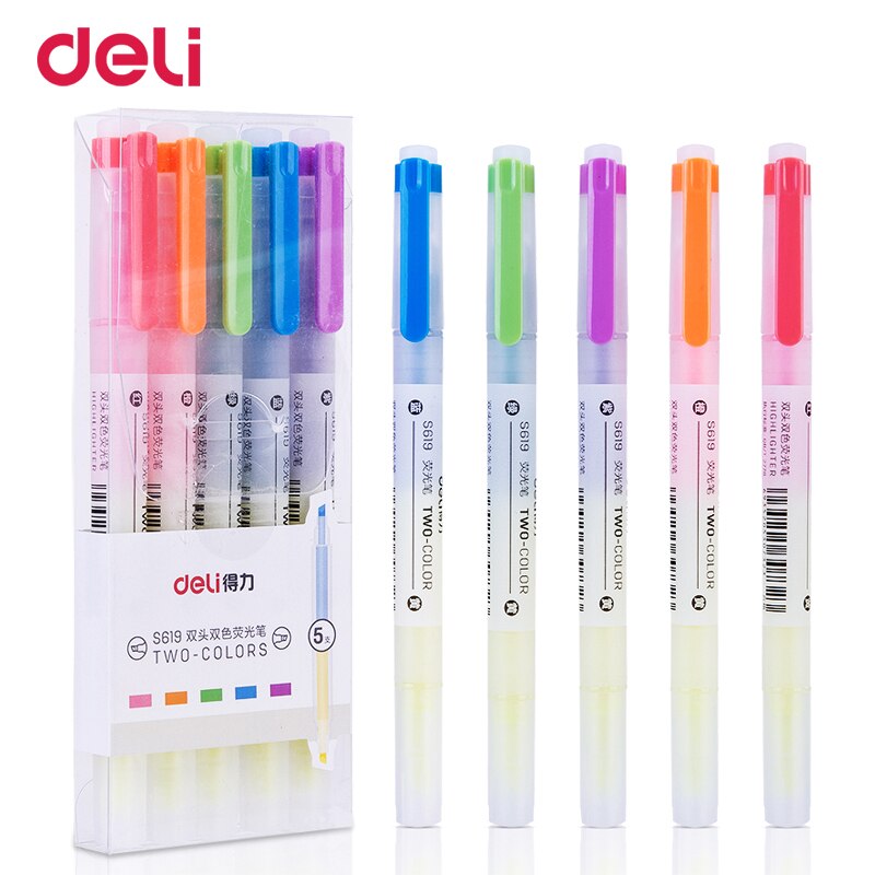 Deli dual head 2 colors highlighter pen with invis... – Vicedeal