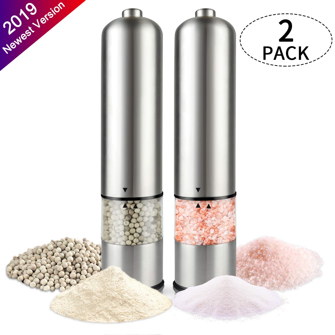2PCS Electric Pepper Mill Salt and Pepper Grinder ... – Vicedeal