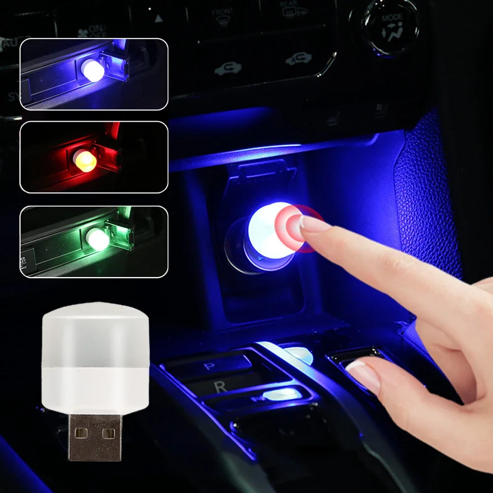 Bil usb berøringsatmosfære lys auto led leselampe ... – Vicedeal