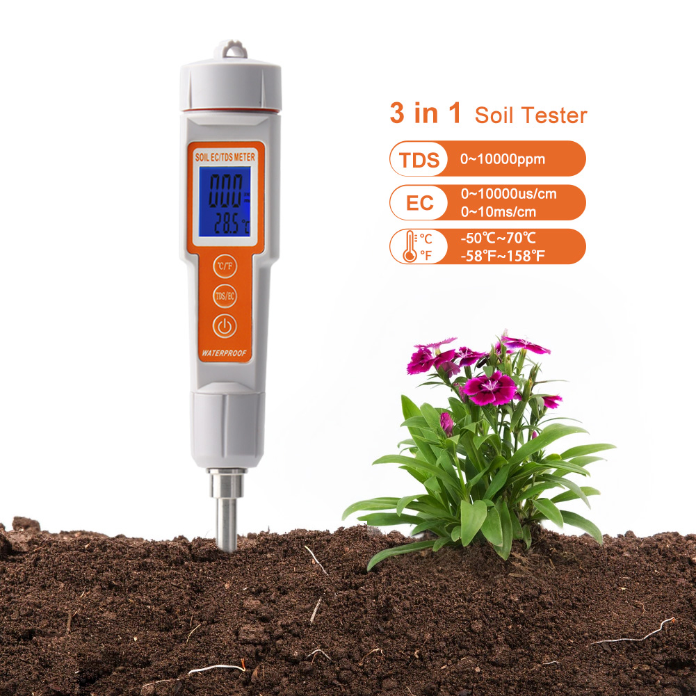 Soil Tester 3 in 1 EC/ TDS/ Temperature Digital So... – Grandado
