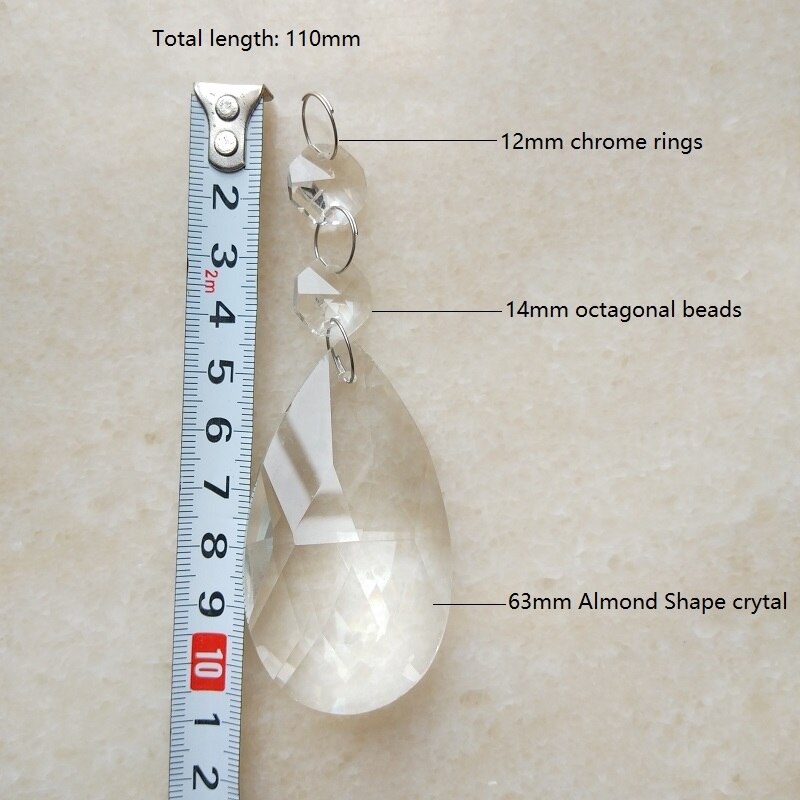 10pcs/lot, 38/50/63/76mm transparent Teardrop Almo... – Grandado