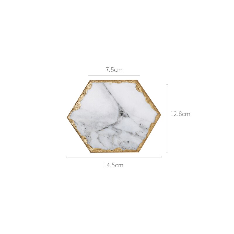 Creativity Gold Inlay Natural Marble Plates Nordic... – Vicedeal