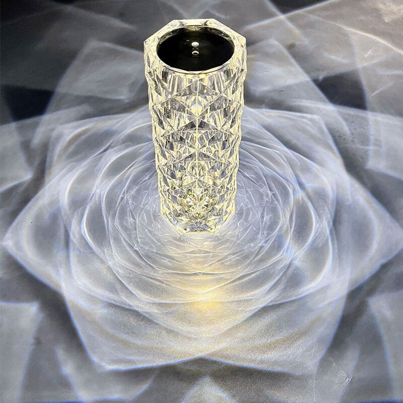 LED crystal lamp rose lamp bedside bedroom touch n... – Grandado