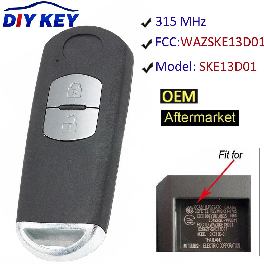 DIYKEY 3 Button Replacement Smart Remote Key Fob 3... – Grandado