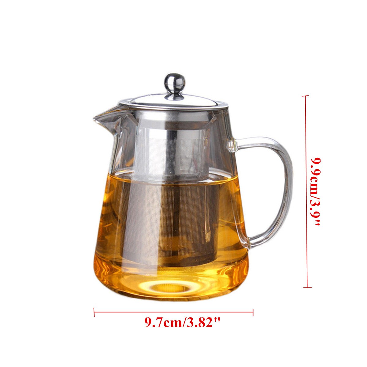 600/950/1300ml glass tekanne i rustfritt stål med ... – Grandado