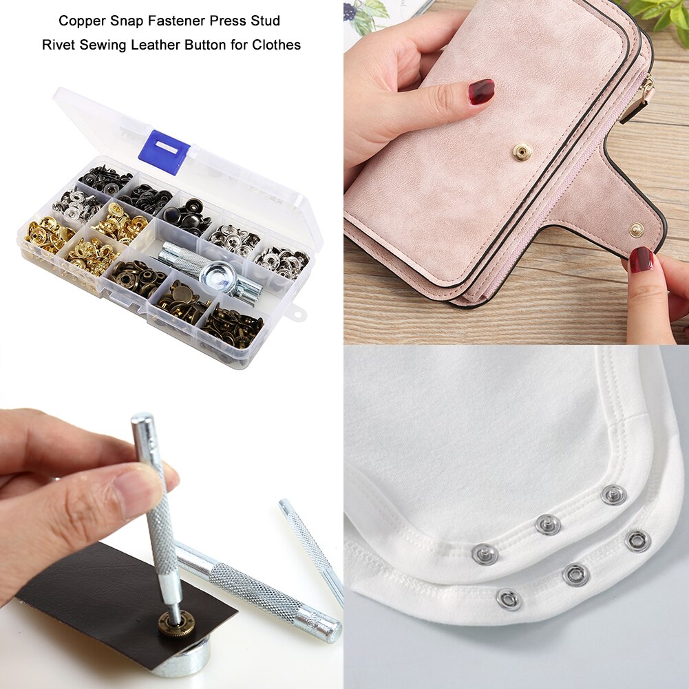 Leather Snap Fasteners Kit,12mm Metal Button Snaps... – Grandado