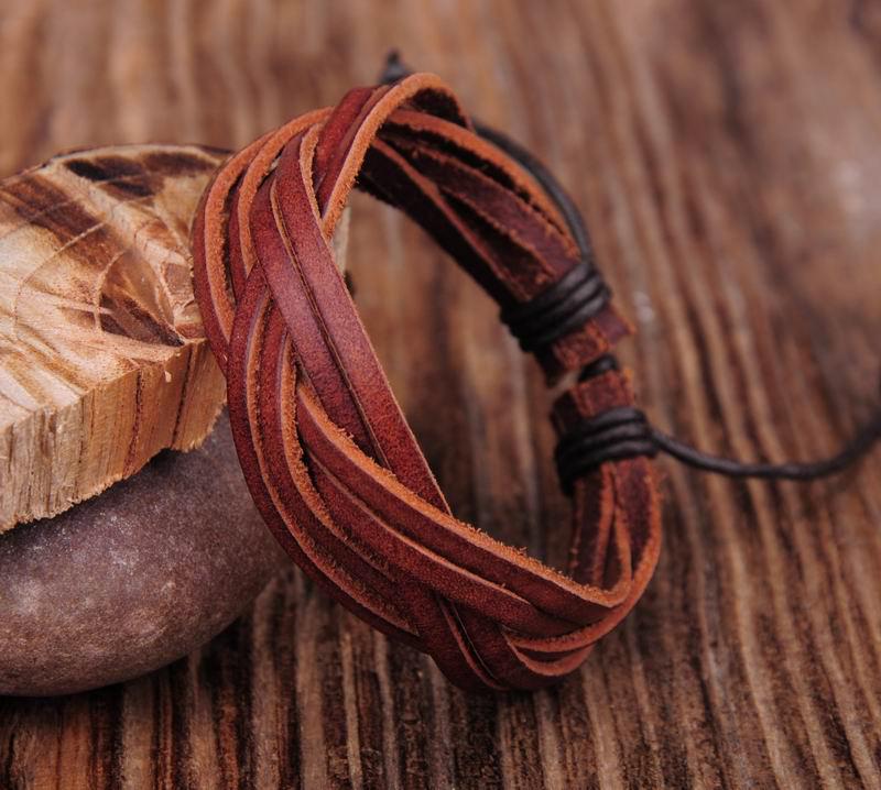 G347 Bruin Cool Verstelbare Hennep Lederen Gevloch... – Vicedeal