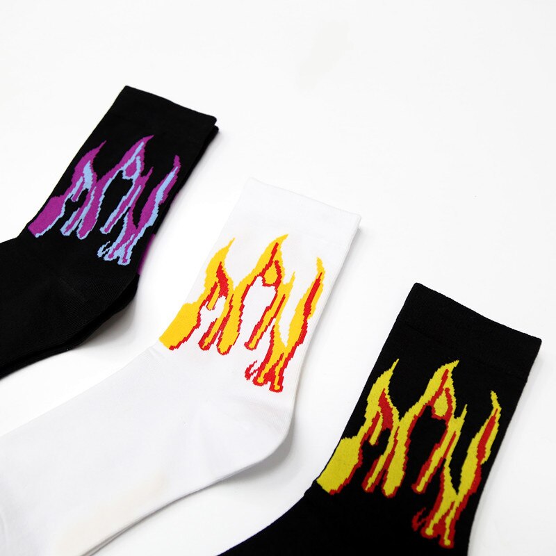 Female Flame Pattern Hip Hop Funny Man Socks Jacqu... – Grandado