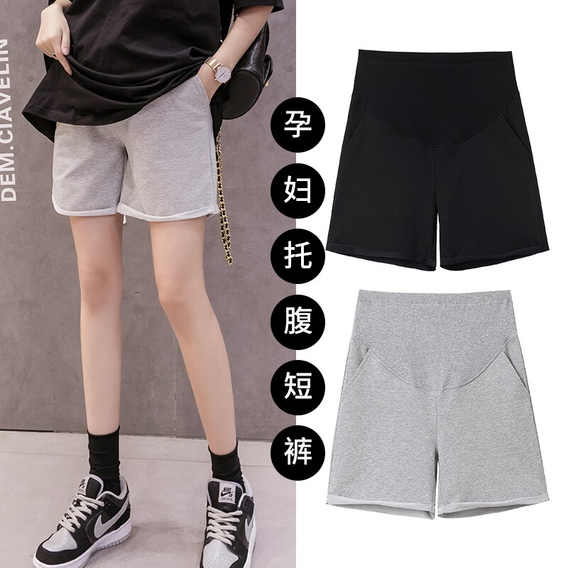 386# Summer Thin Cotton Maternity Shorts High Wais... – Vicedeal