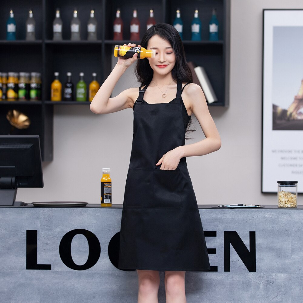 Cotton Solid color Halter apron unisex kitchen coo... – Grandado