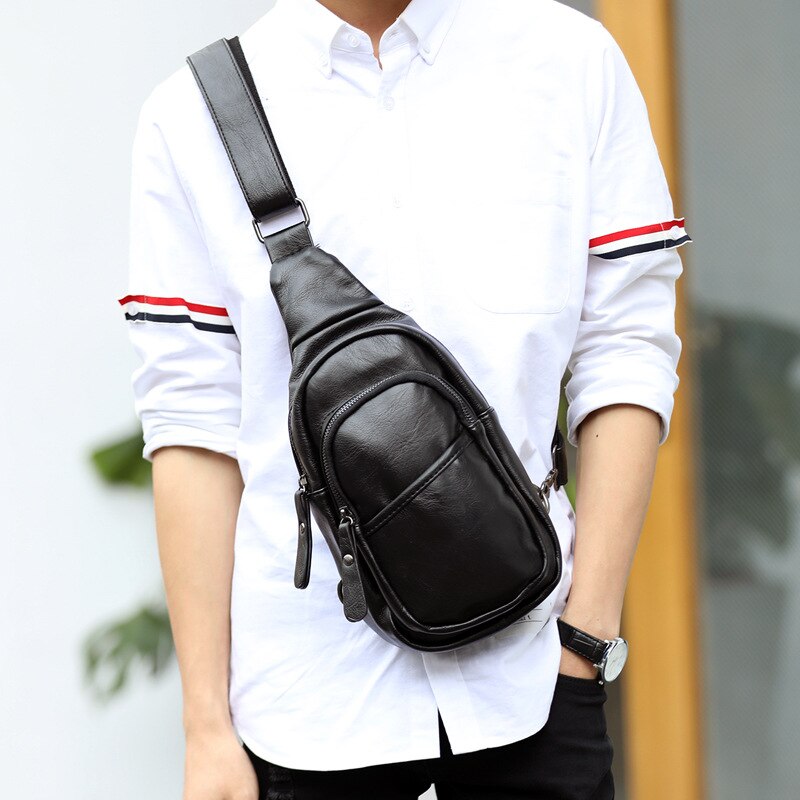 Style Soft Leather Small Chest Bag Shoulder Bag na... – Vicedeal