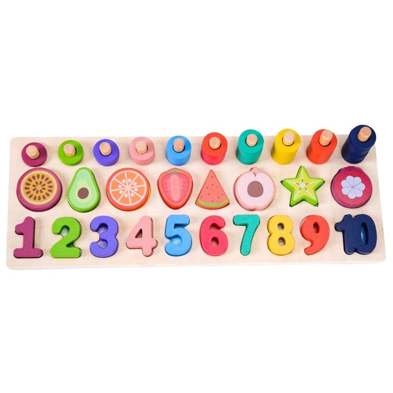 Counting Shape Stacker Wood Sorting Puzzles Toys P... – Grandado