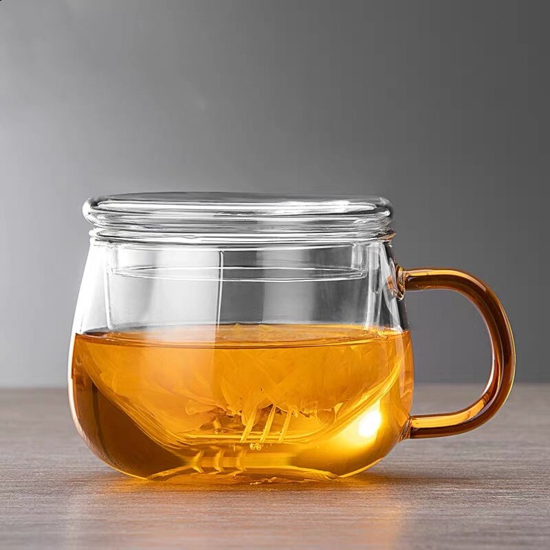 Creatieve Glas Thee-ei Beker Met Transparante Filter Handvat Bamboe ...