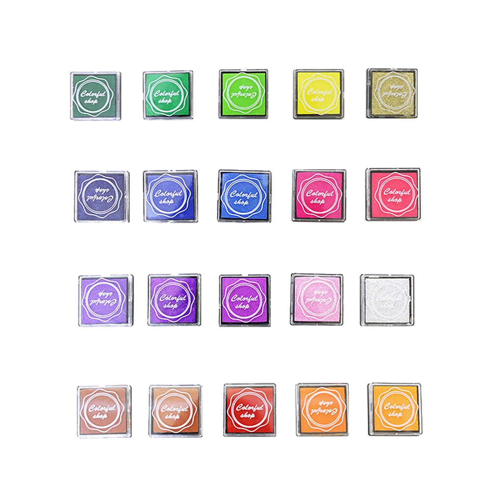 rubber color pad 4*4cm painting 20 stamp pad finge... – Grandado