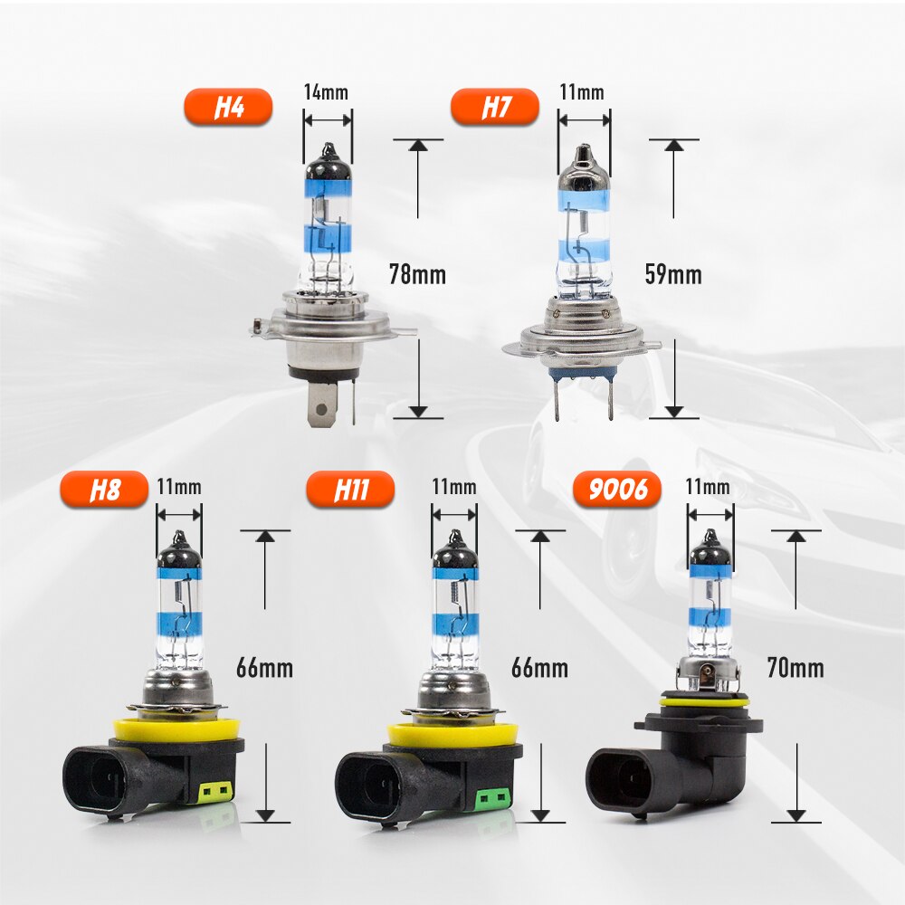 Fagis 2 Pcs 55W H11 H4 9006 Hb4 12V Halogen Lamp S... – Grandado