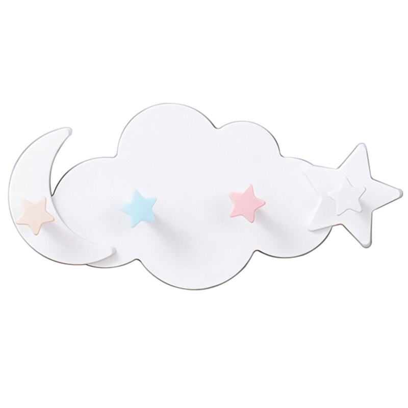 Moln stjärna måne form 4 krokar vägg dörr krok bad... – Grandado