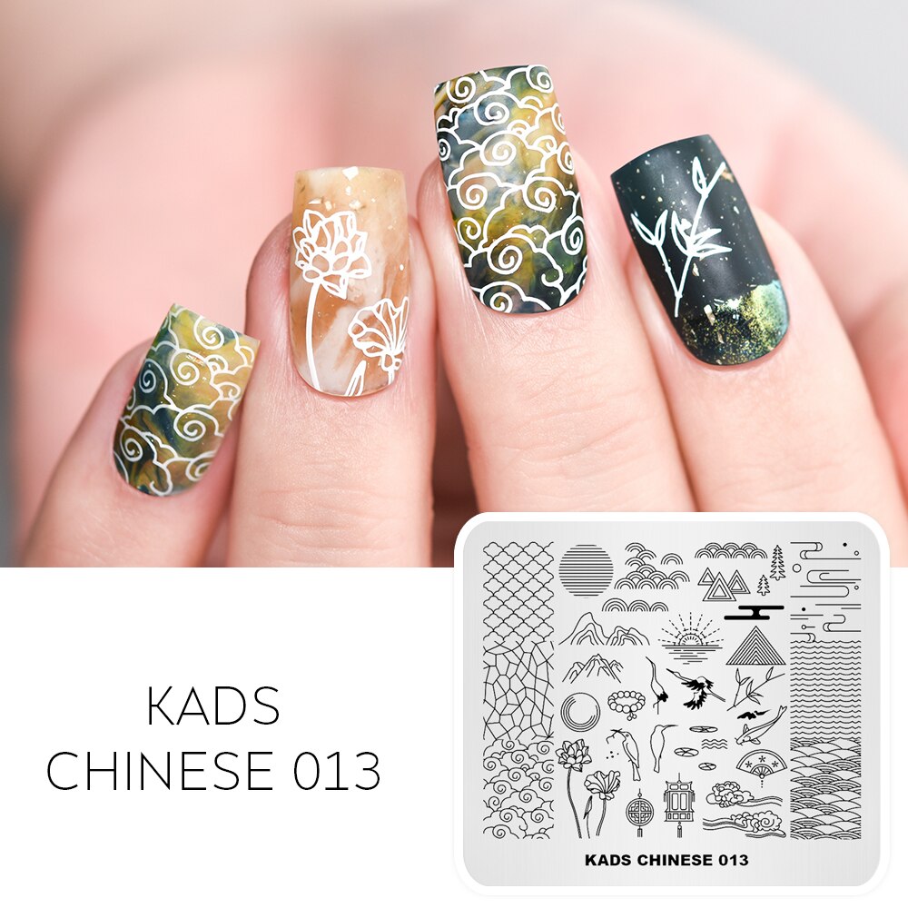 Nail Stempelen Platen Chinese Stijl Patroon Rechth... – Grandado