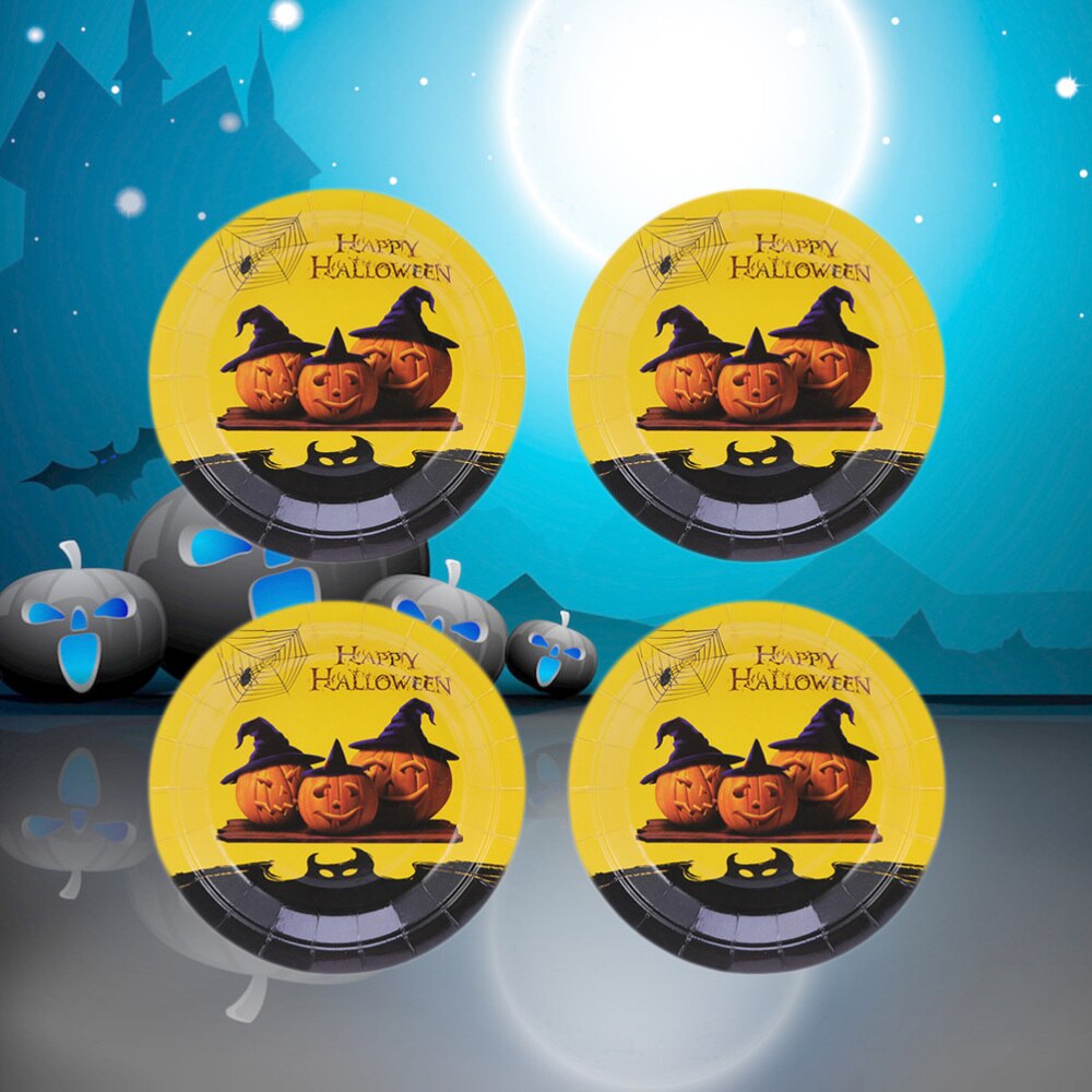 10 Pcs Paper Plates Halloween Theme Pattern Funny ... – Grandado