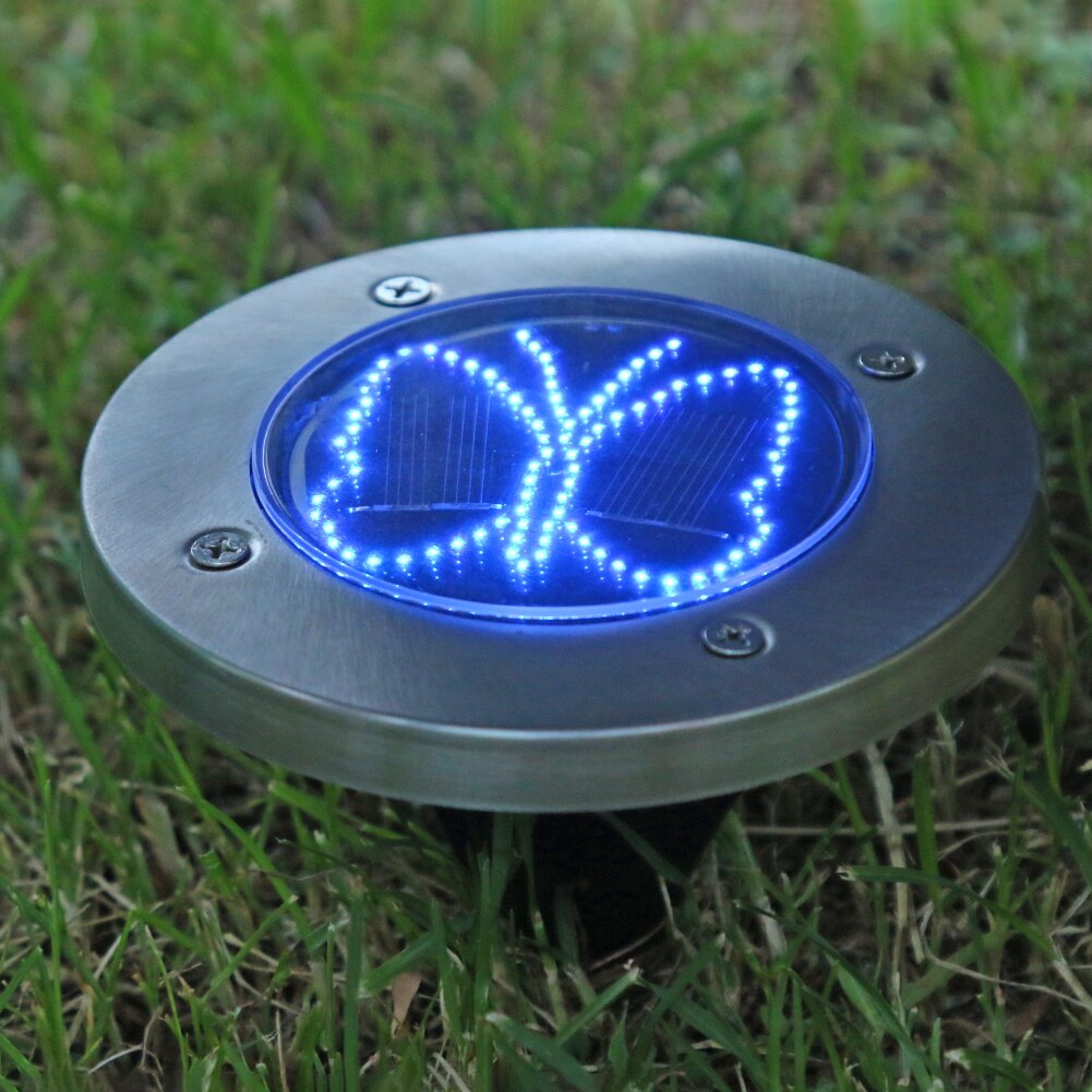 Outdoor LED Solar Light Powered Round Butterfly Gr... – Grandado